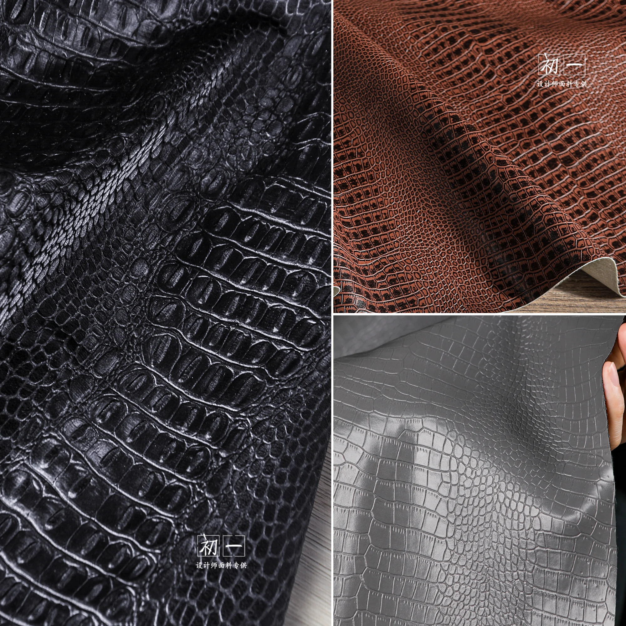 Bionic-Crocodile-Grain-Three-dimensional-Texture-Leather-PU-Leather ...