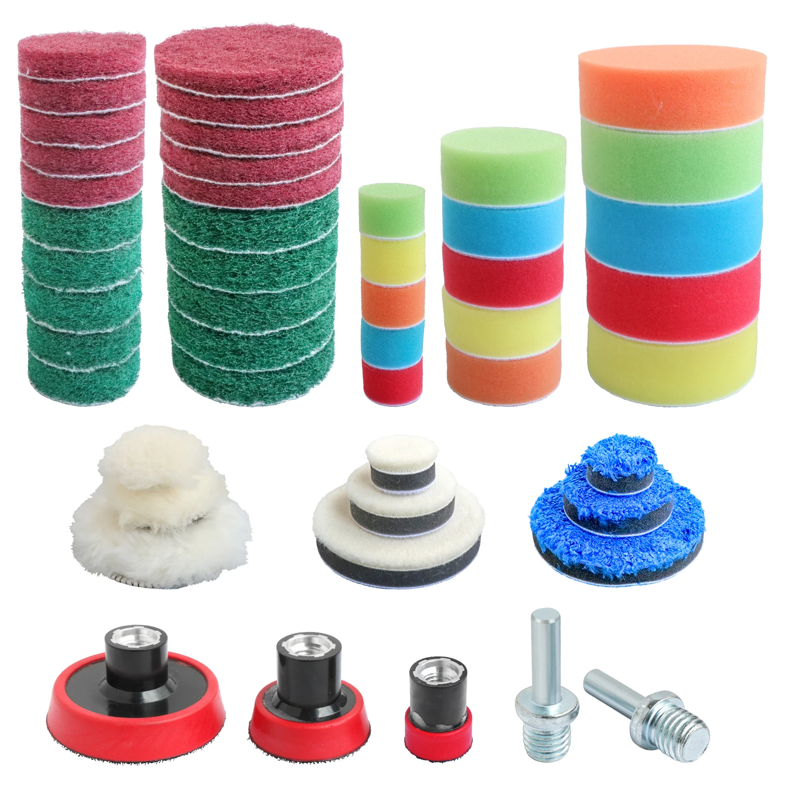 1-2-3-Car-Polishing-Pads-Sponge-Wool-Polishing-Waxing-Buffing-Pads-Kit ...