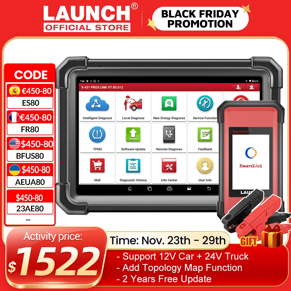 New-Arrival-LAUNCH-X431-PRO3S-SmartLink-HD-12V-Car-24V-Truck-Full ...