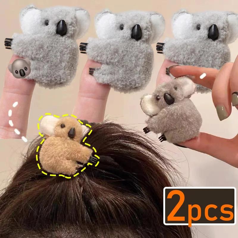 New-Style-Korean-Cartoon-Lovely-Koala-Plush-Hair-Claw-Creative-Sweet ...