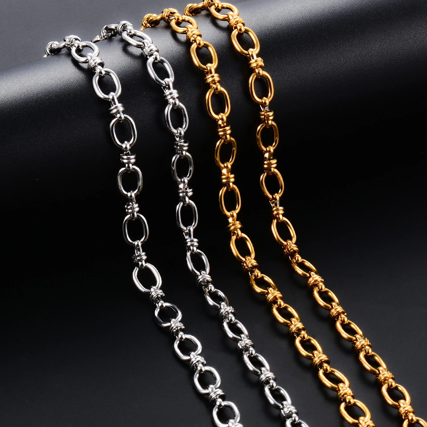 10mm Wide Stainless Steel Handmade Oval Chain Necklace Bracelet High ...