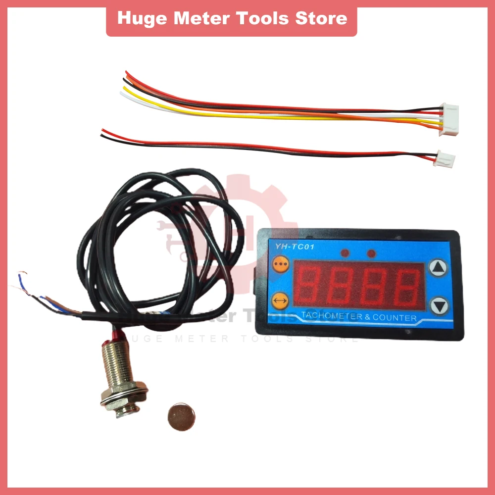 YH-TC01-DC-9-24V-5A-Digital-Tachometer-4-Bits-High-Precision-LED-Speed ...
