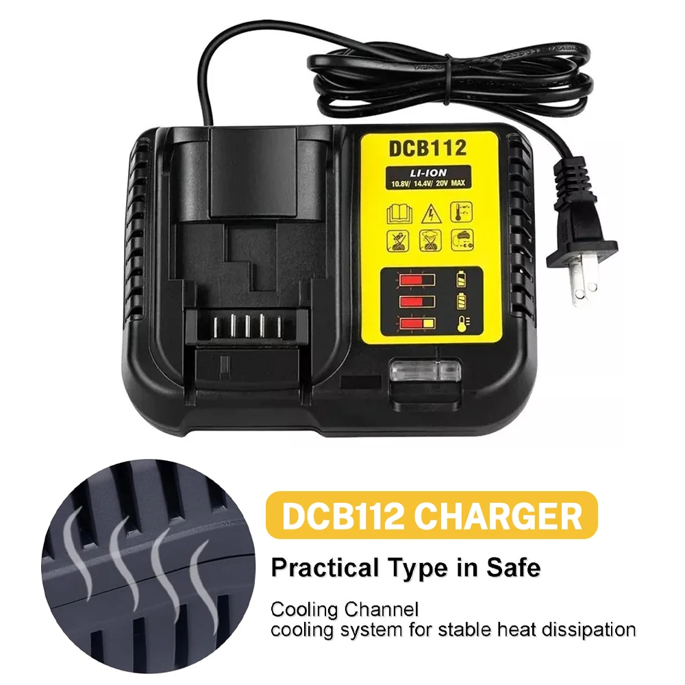DCB112 DCB609 Lithium Battery Charger For dewalt 10.8V 12V 14.4V 18V ...
