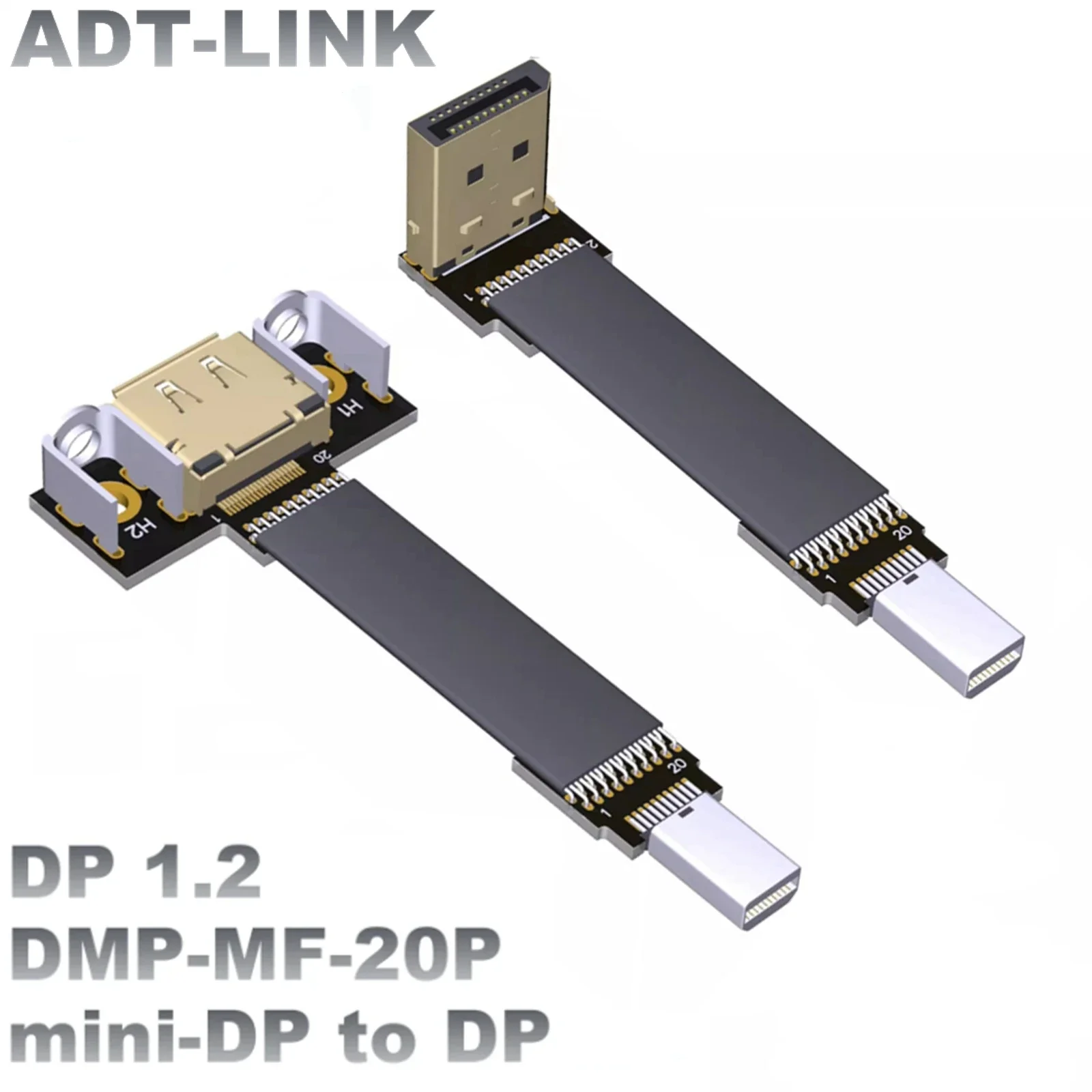Mini-Displayport-V1-2-Flat-Ribbon-Adapter-Cable-Shielded-DP-1-2-To-Mini ...