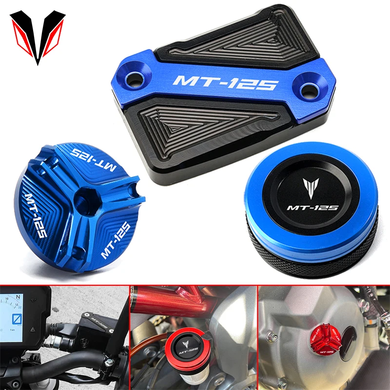 Motorcycle-Front-Rear-Brake-Fluid-Reservoir-Cover-For-YAMAHA-MT125-MT ...