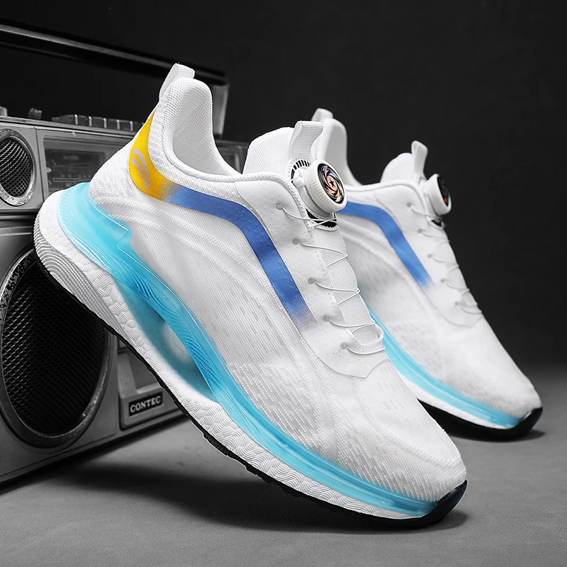 Men's Sneakers Summer Mesh Running Shoes Rotary Buckle Men Shoes New ...