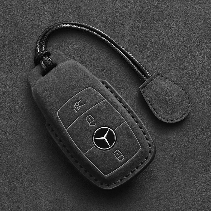 Leather Car Key Case For Mercedes Benz A C E S G Class GLC CLE CLA GLB ...