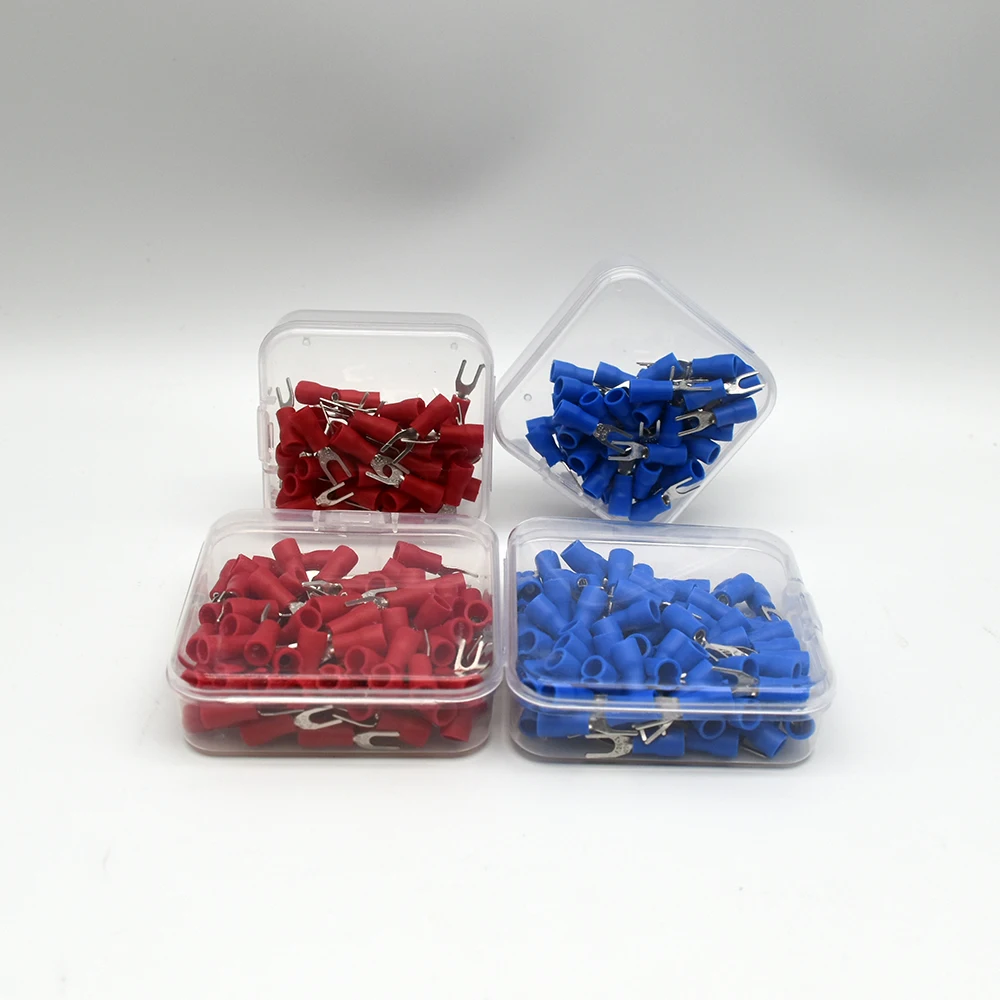 100Pcs SV Type Wire Spring Terminal SV1.25-3 Fork U Y PVC Insulate ...