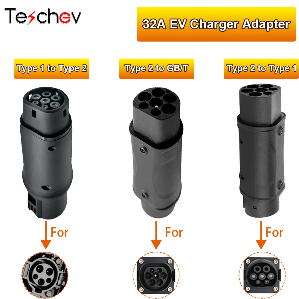 Teschev-Conector do carregador EV para carro elétrico, Adaptador EVSE ...