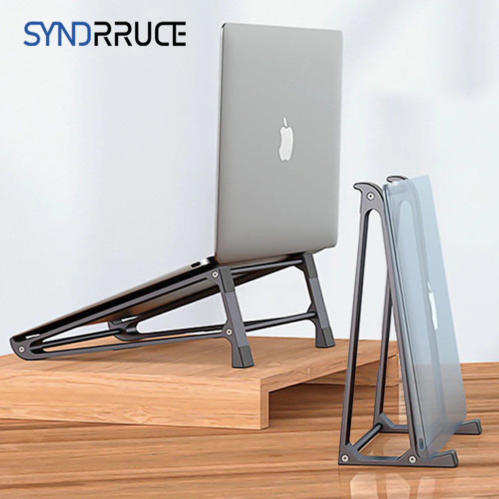 2 In 1 Aluminium Alloy Vertical Storage Laptop Stand Desktop Tablet ...