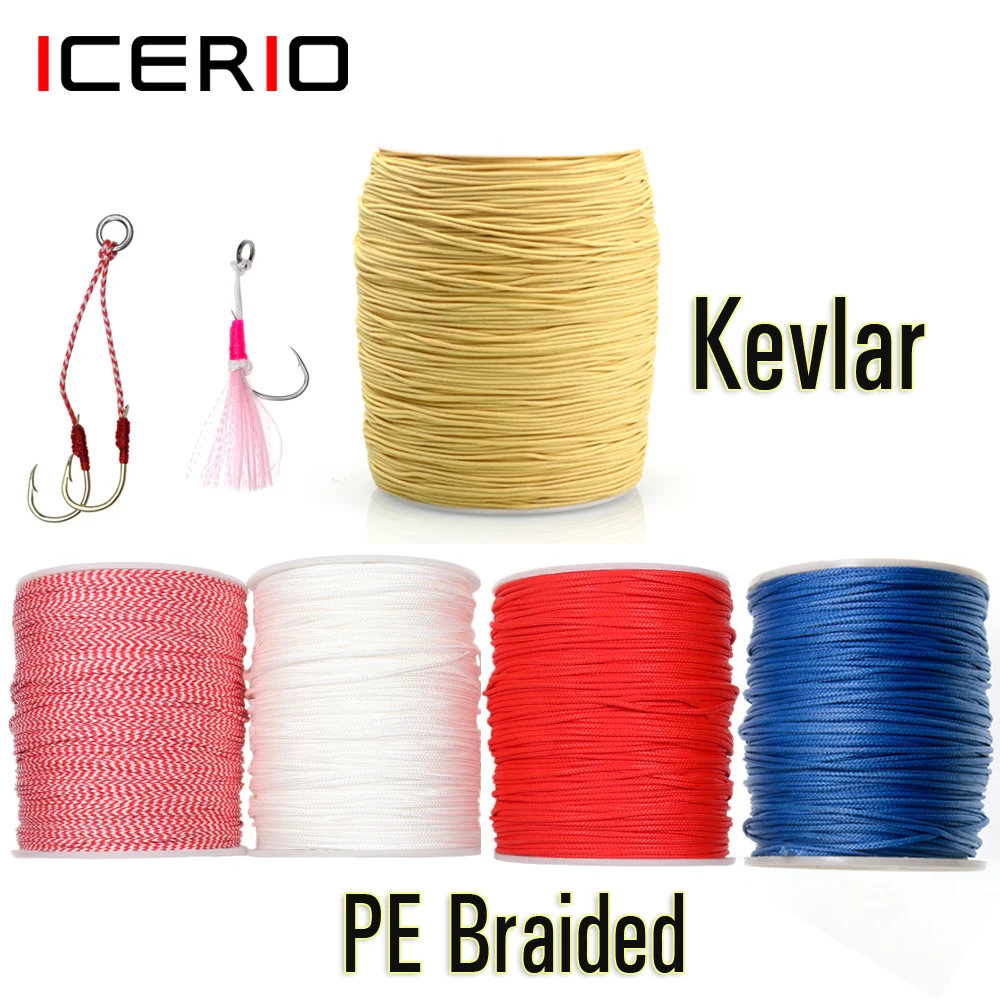 ICERIO-100metel-PE-Braided-Assist-Line-Kevlar-Fishing-Line-Assist-for ...