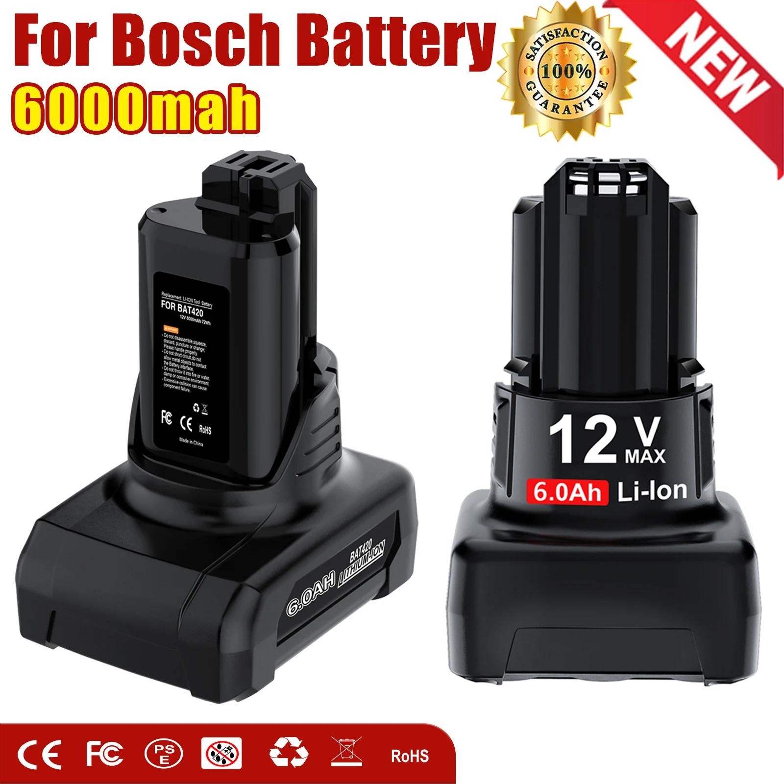 4Pack-6000MAH-For-Bosch-BAT420-Rechargeable-Battery-10-8V-12V-Li-ion ...