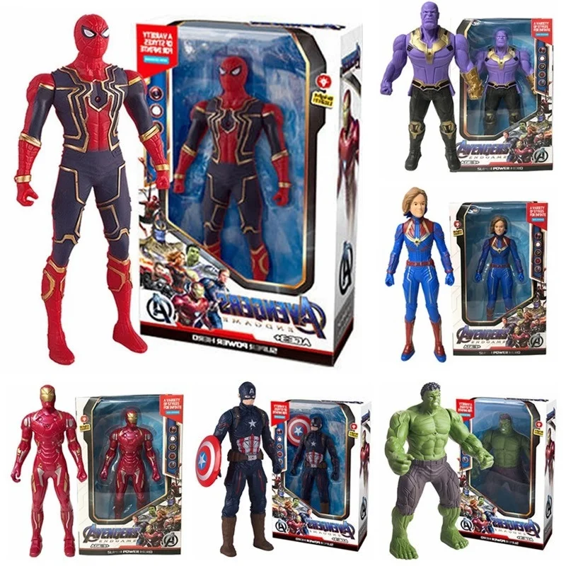 17Cm-Disney-Action-Figures-Spiderman-Hulk-Ironman-Pvc-Avengers-Luminous ...