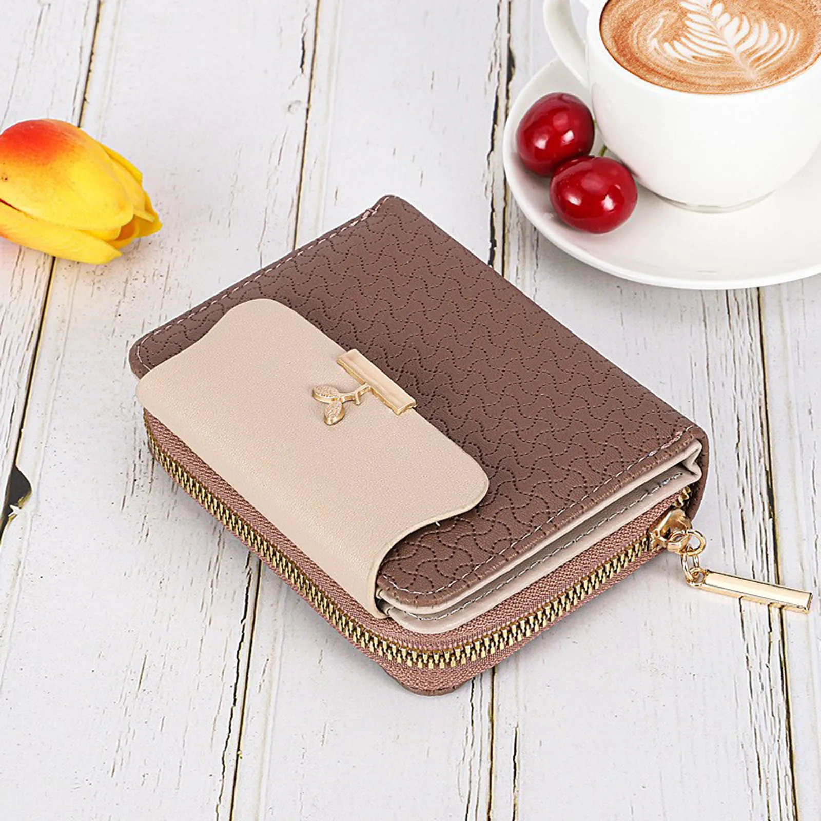 2024-New-Women-S-Mini-Short-Wallet-Solid-Color-Bag-Zipper-Purse ...