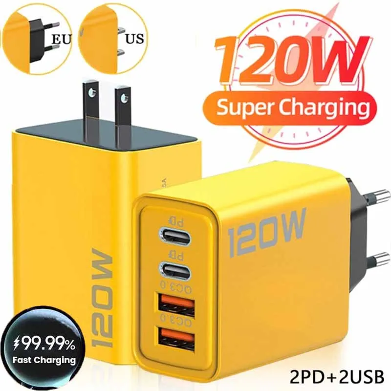 4-Ports-USB-C-PD-Charger-Quick-Charge-3-0-Type-C-USB-Phone-Chargers ...