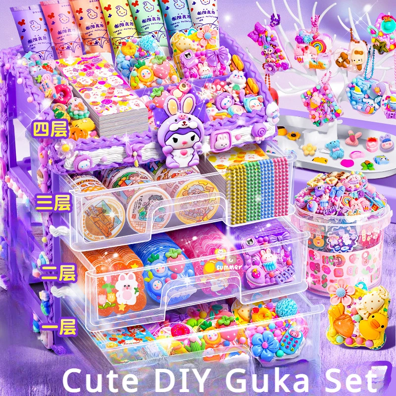 Kawaii-Guka-Set-Simulation-Cream-Glue-Hairpin-Acrylic-Diy-Sticker-Girl ...