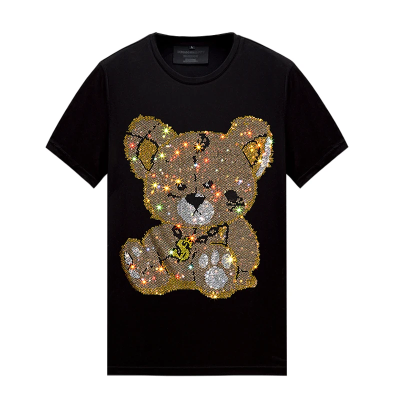 Summer-Casual-Rhinestones-Shirts-for-Men-Women-Fashion-Designer-Crew ...