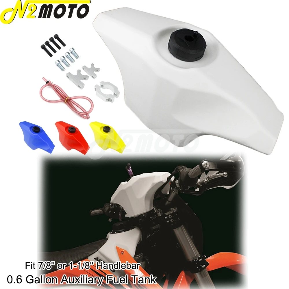 0.6 Gal Front Auxiliary Fuel Tank 22mm/28mm Handlebar For Yamaha Honda ...
