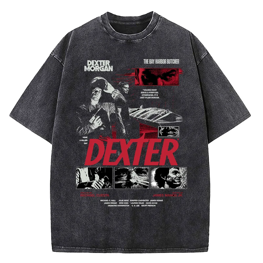 Dexter Morgan Edition Middle Finger Retro Trendy Vintage Washed T-Shirt ...
