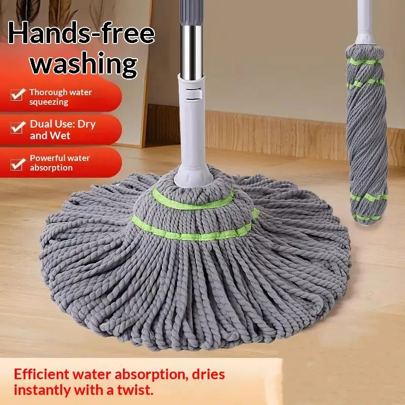 2 In 1 Dehydrated Mop 360 Degree Self Wringing Spin Mop Hand Free ...