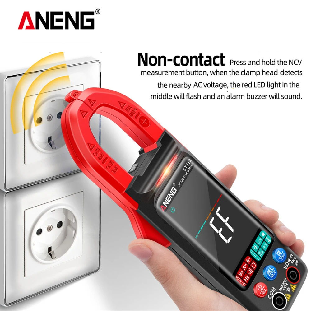 ANENG ST212 Digital Clamp Meter 6000 Counts DC/AC Current 400A Amp ...