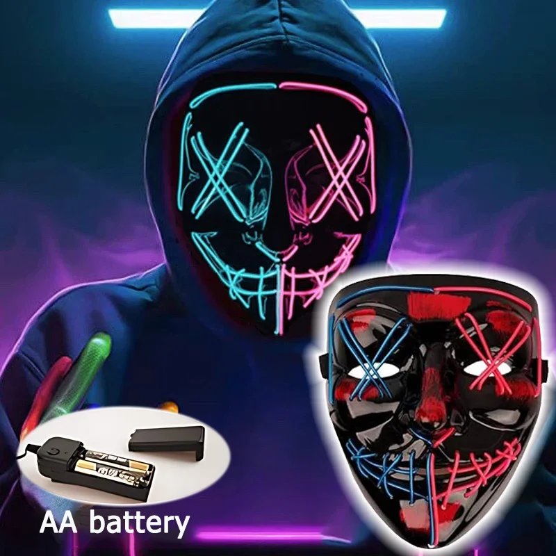 1PC-Wireless-Halloween-Neon-LED-Flushing-Mask-Mask-Masquerade-Party ...