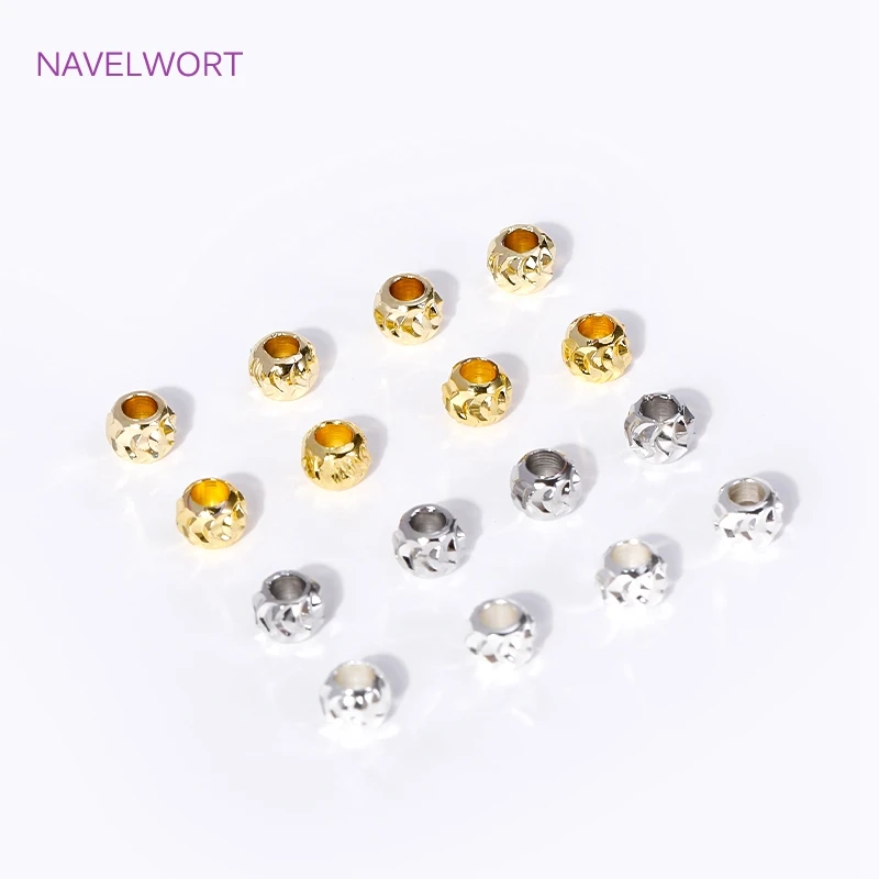Brass 4mm 18K Gold Plated S Shape Texture Spacer Beads,Beads For ...