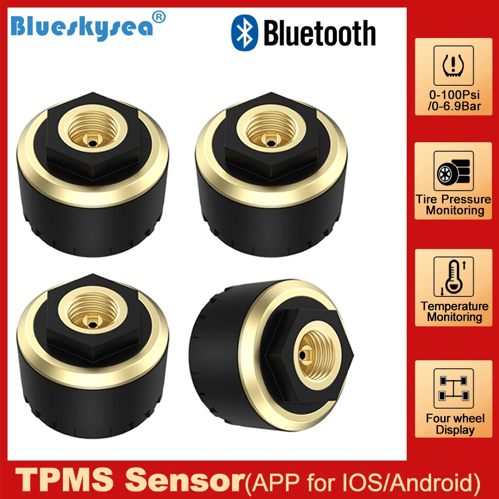 Bluetooth-5-0-TPMS-Sensor-Wireless-Tire-Pressure-Monitoring-System-For-Car-Moto-Motorcycle-RV ...