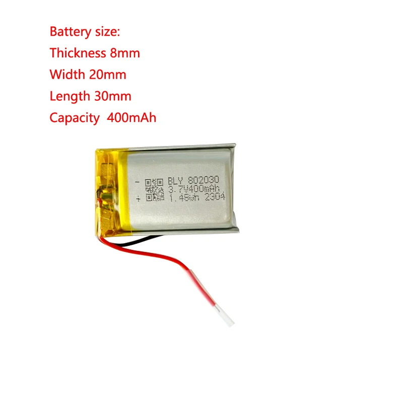 Rechargeable-Li-Polymer-Battery-802030-3-7v-400mah-For-Speaker ...