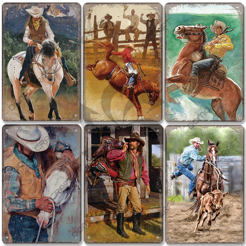 Western-Cowboys-Vintage-Poster-Metal-Tin-Signs-Lone-Ranger-Horse-Retro ...