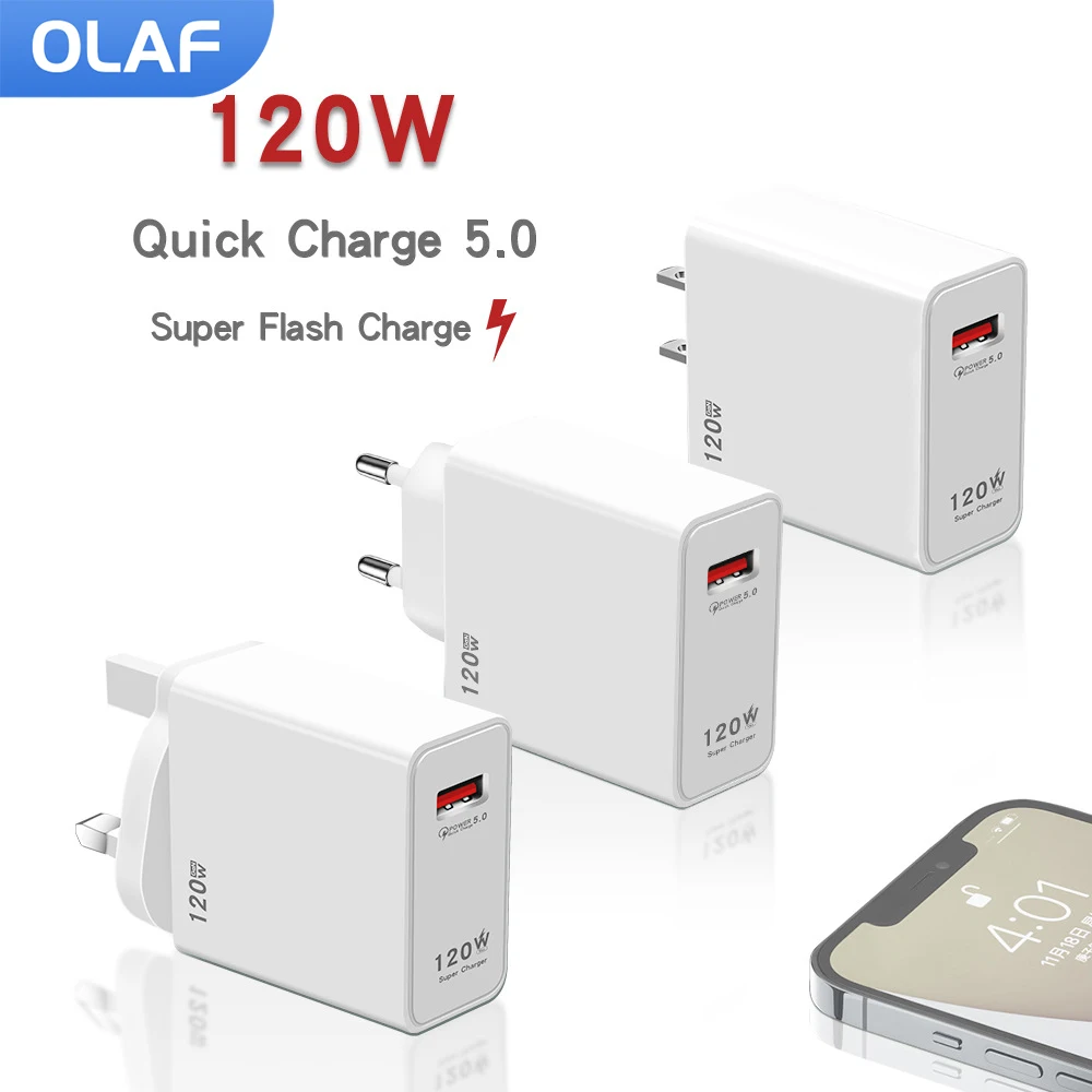 120W-USB-Charger-EU-US-UK-Standard-Super-Fast-Charging-Mobile-Phone-QC ...