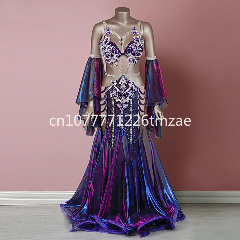 Oriental-Dance-Costume-Belly-Dance-Performance-Wear-Bra-Fishtail-Dress ...