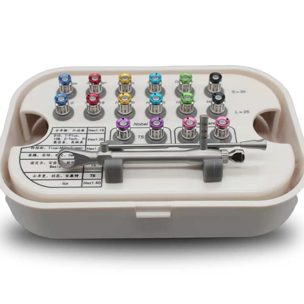 Dental Implant Torque Wrench Screwdriver Prosthetic Kit 10-70NCM ...