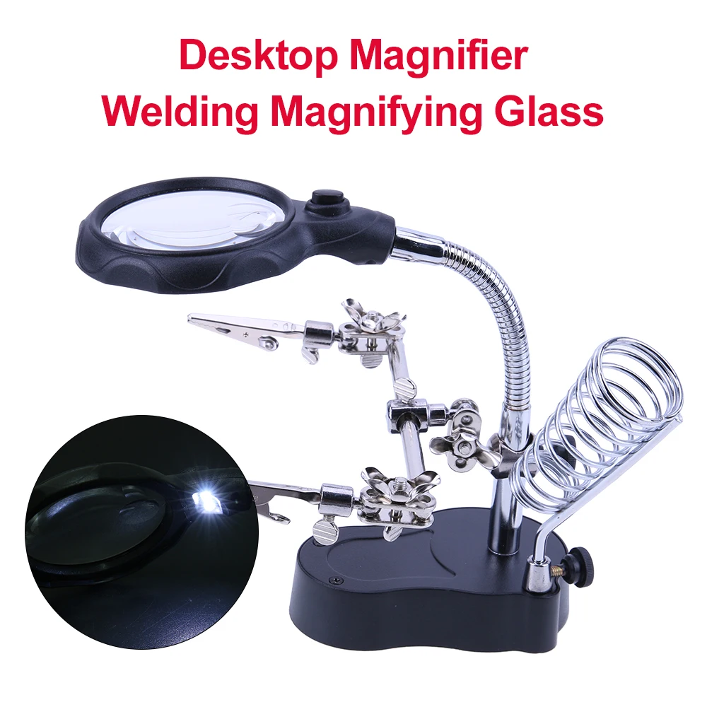 Welding-magnifier-LED-light-3X-4-5X-auxiliary-lens-clip-magnifying ...
