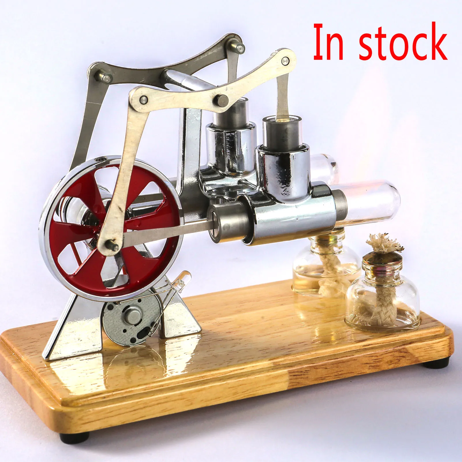 Stirling Engine Model Hot Air Motor Model Physics Twin-engine Generator ...