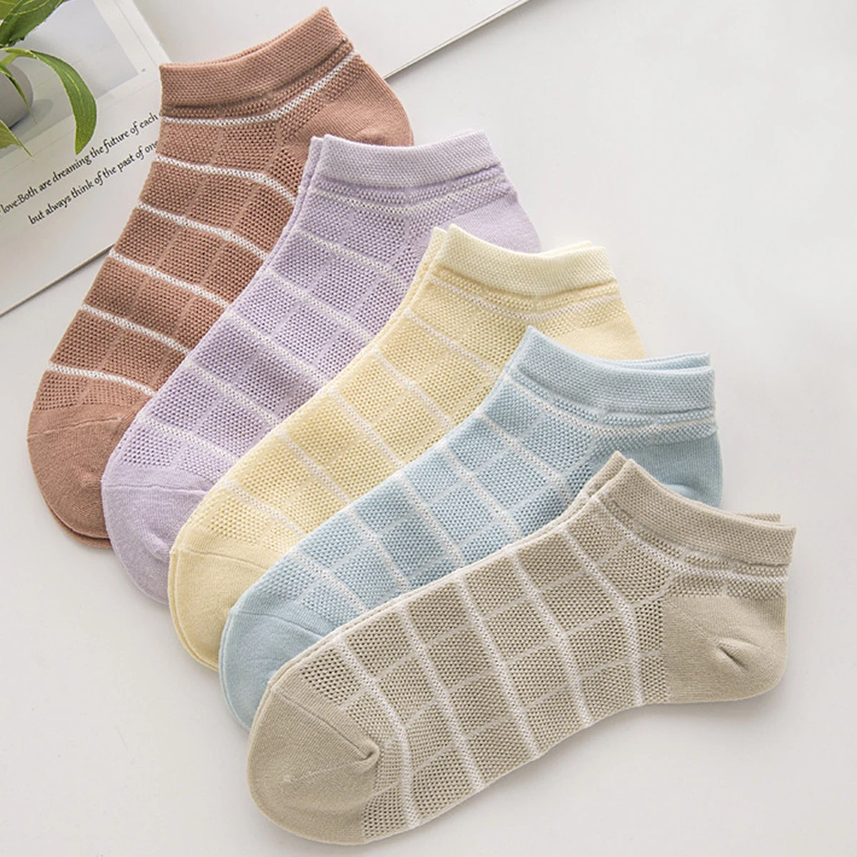 Calcetines-tobilleros-de-algod-n-para-mujer-y-ni-a-medias-de-red ...