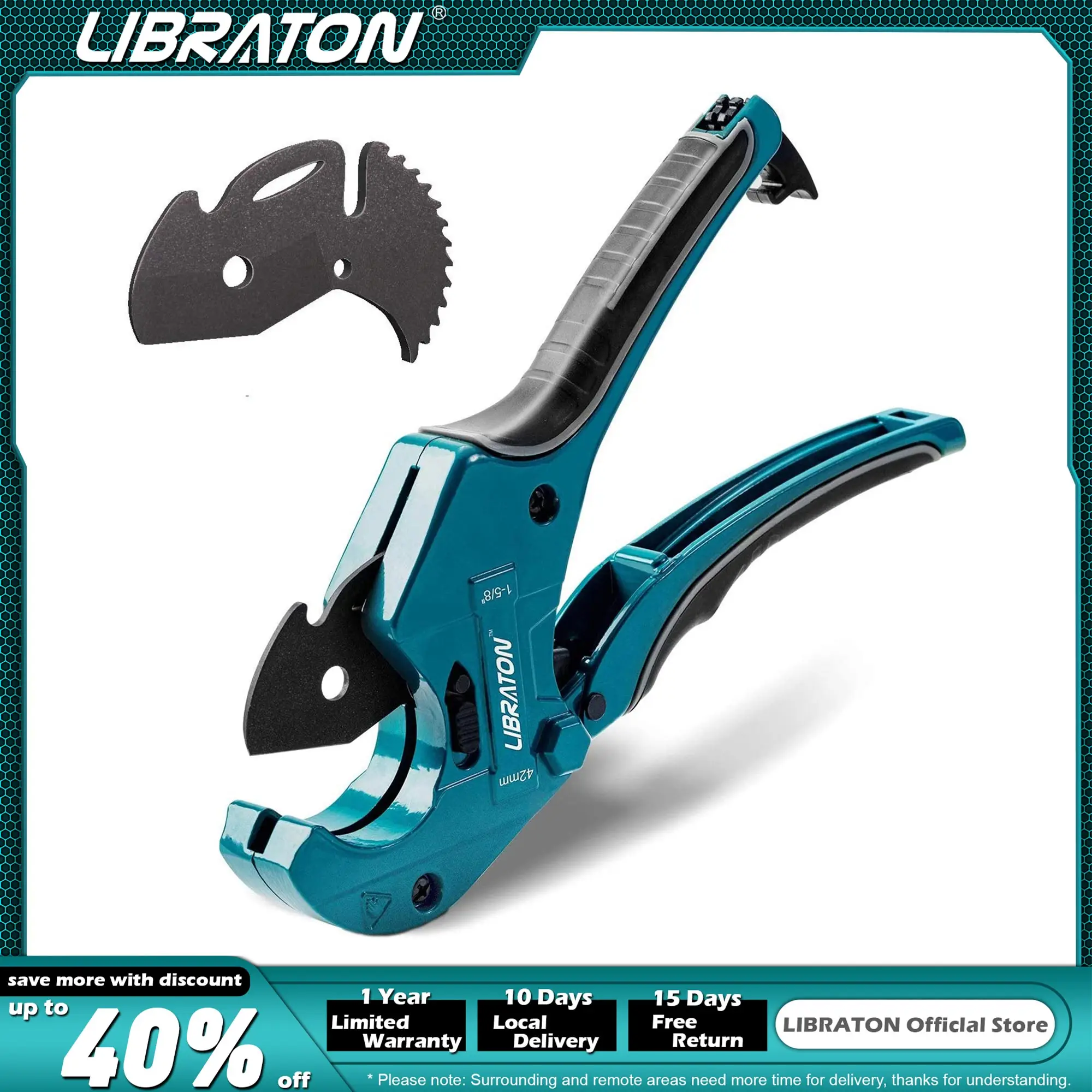 Libraton-PVC-Cutter-Up-to-42mm-Ratcheting-Pipe-Cutter-Hoses-Cutter-with ...