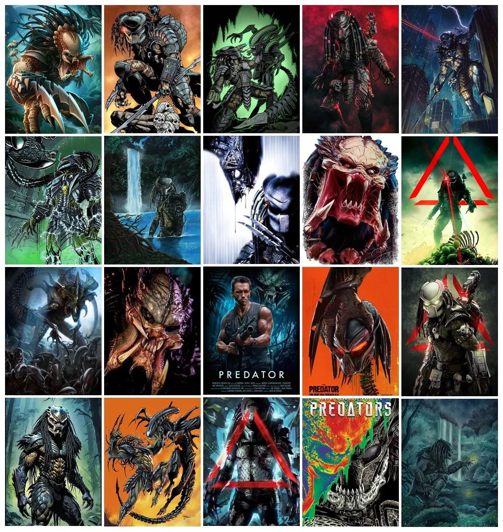 Predator-5D-Diamond-Painting-Terror-Alien-Movie-Full-Round-Drill-Cross ...