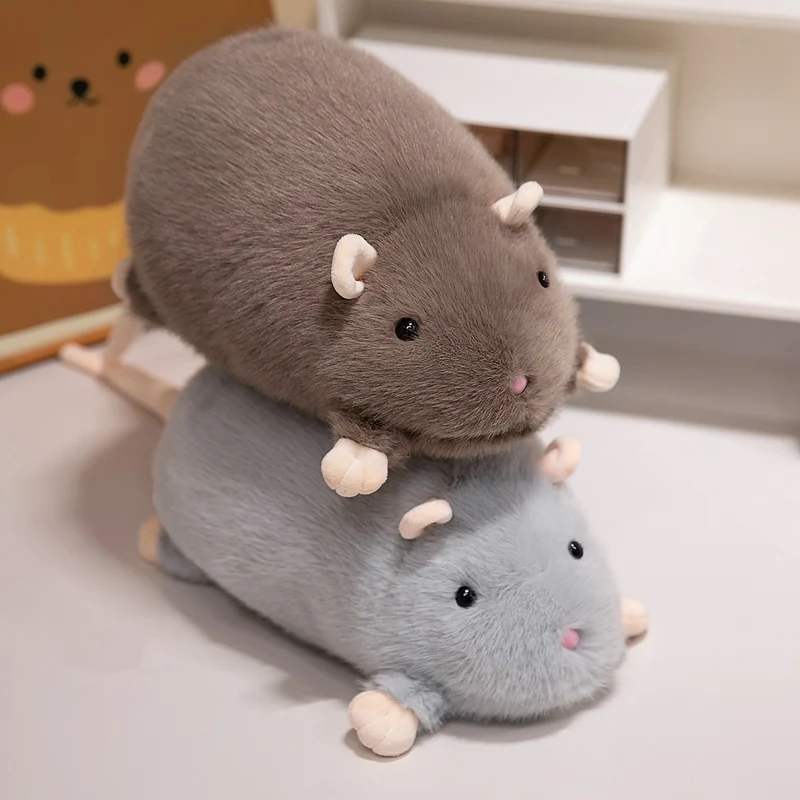 50/95CM Cuddly Lifelike Fancy Rat Plush Toys Cozy Fluffy Mouse Doll ...