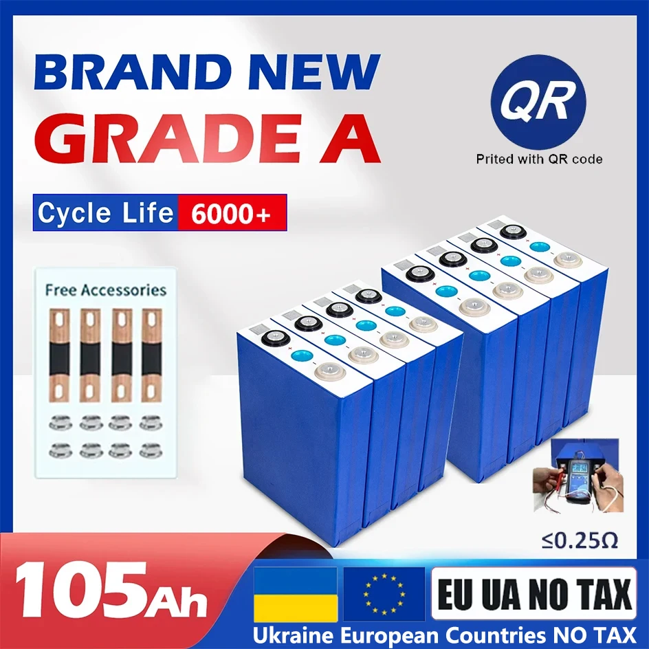 EVE-3-2V-105AH-LiFePO4-Battery-Grade-A-Rechargeable-Cell-With-Free ...