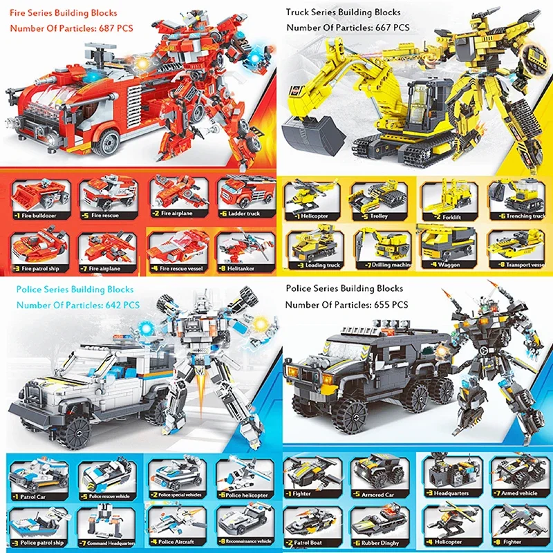 8-In-1-Engineering-Car-Deformation-Robot-Building-Blocks-Sets-Toys ...