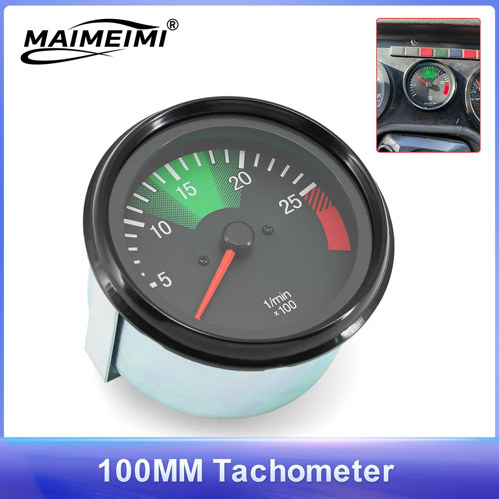100MM Car Tachometer 0-3000RPM 0-2500RPM Boat Tacho Gauge 24V ...