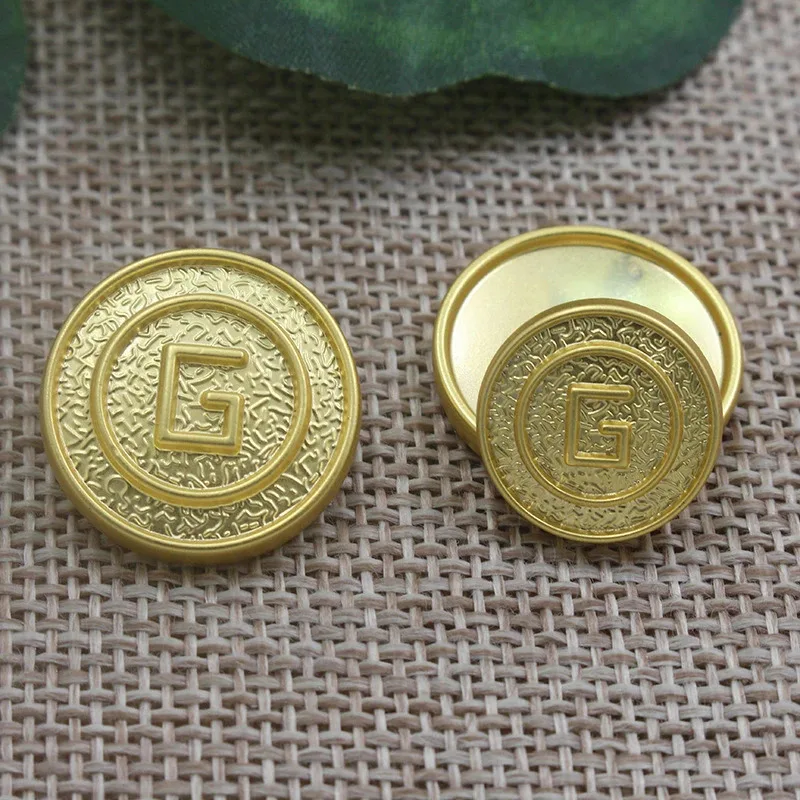 6pc Metal G letter Round Luxury Sewing Button For Clothing Accessory ...