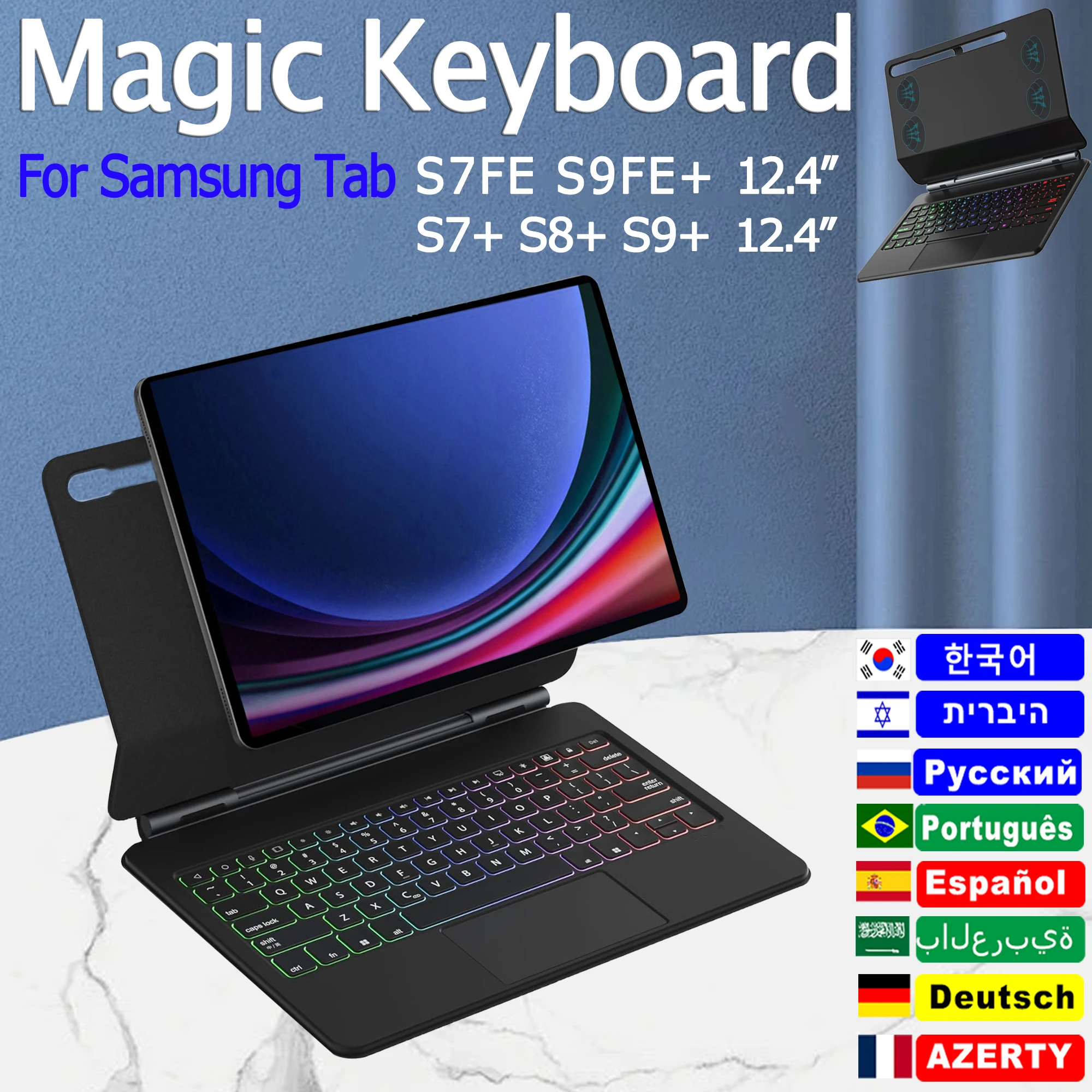 Teclado-m-gico-para-Samsung-Galaxy-Tab-S9-X810-S8-X800-S7-T970-S7FE ...