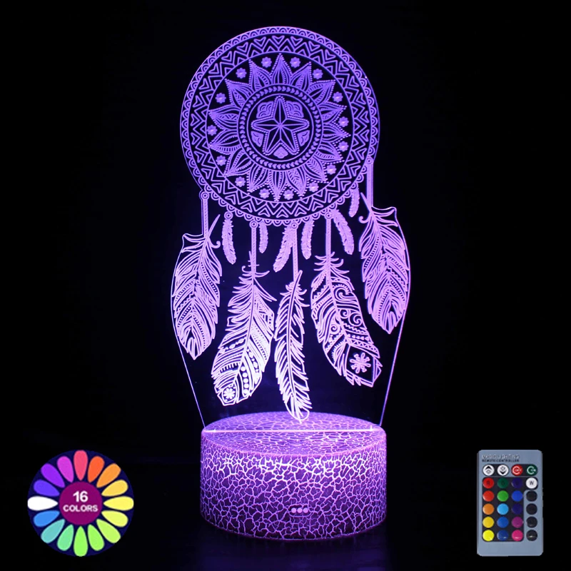 3D-Night-Light-Dreamcatcher-For-Bedroom-Decoration-Touch-Remote-Control ...