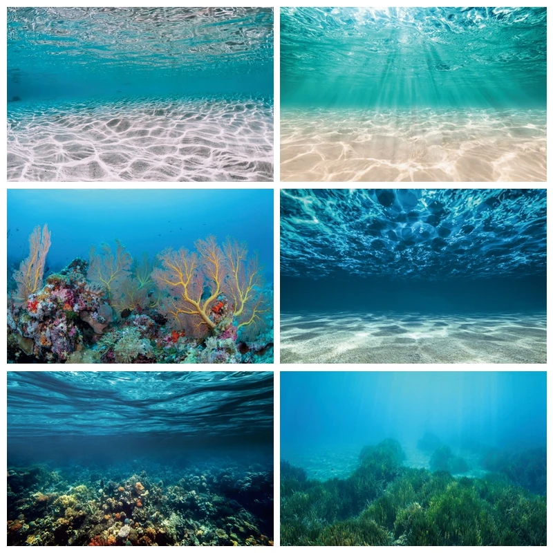 Dark-Blue-Seabed-Water-Photography-Backdrop-Light-Shadow-Fish-Tank-Room ...