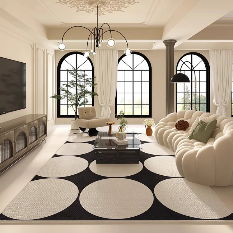 Light-Luxury-Living-Room-Decorative-Carpet-Black-White-Advanced-Fluffy ...