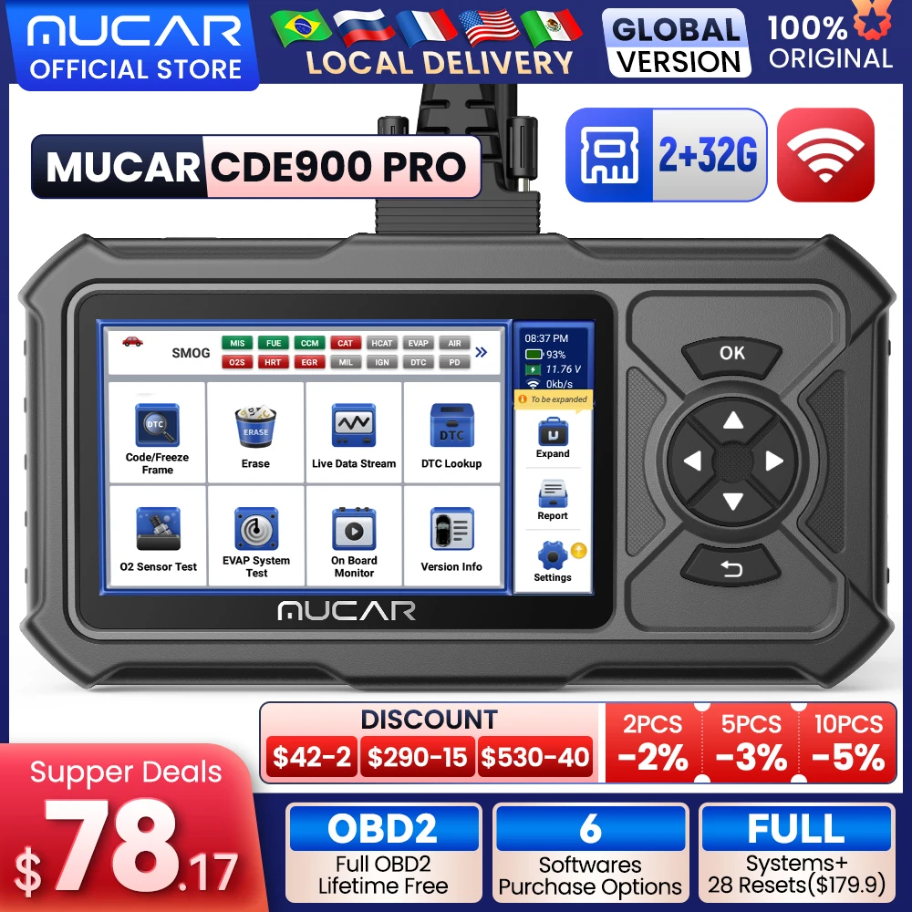 Mucar-cde900-pro-obd2-diagnose-tool-mit-4-system-diagnose-ecm-tcm-abs ...