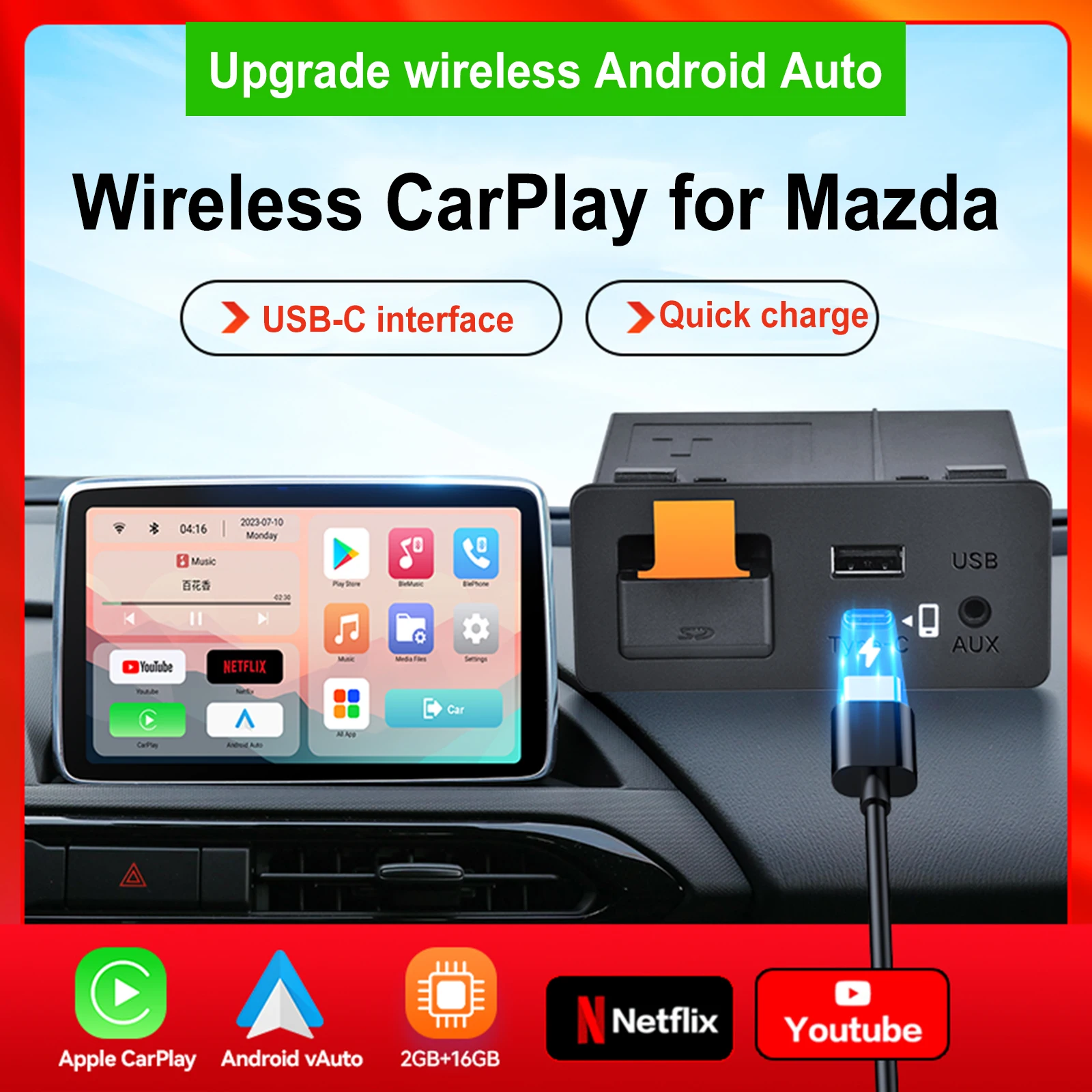 Android-11-0-USB-modu-interfejsu-bezprzewodowy-Apple-CarPlay-Android-Auto-2G-16G-do-modernizacji ...