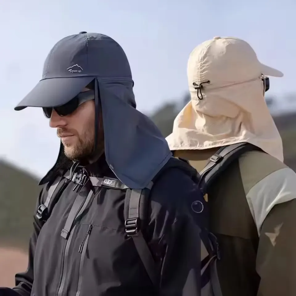 1Pcs Autumn Sun Protection Baseball Cap with Detachable Neck Flap 360 ...